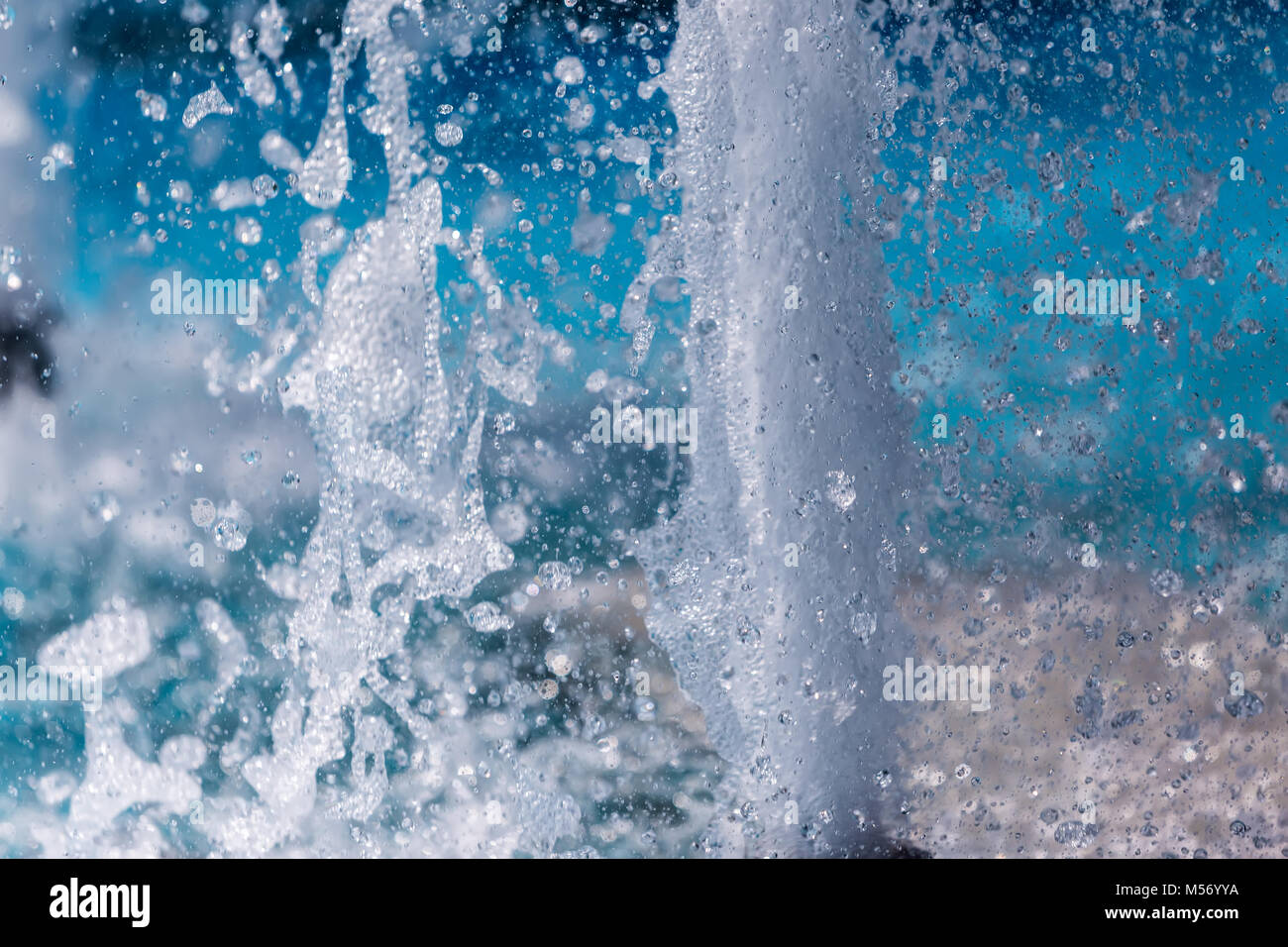The gush of water of a fountain. Splash of water in the fountain ...