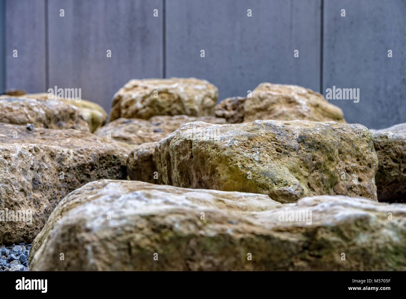 Big stones for the construction of a terrace Stock Photo - Alamy