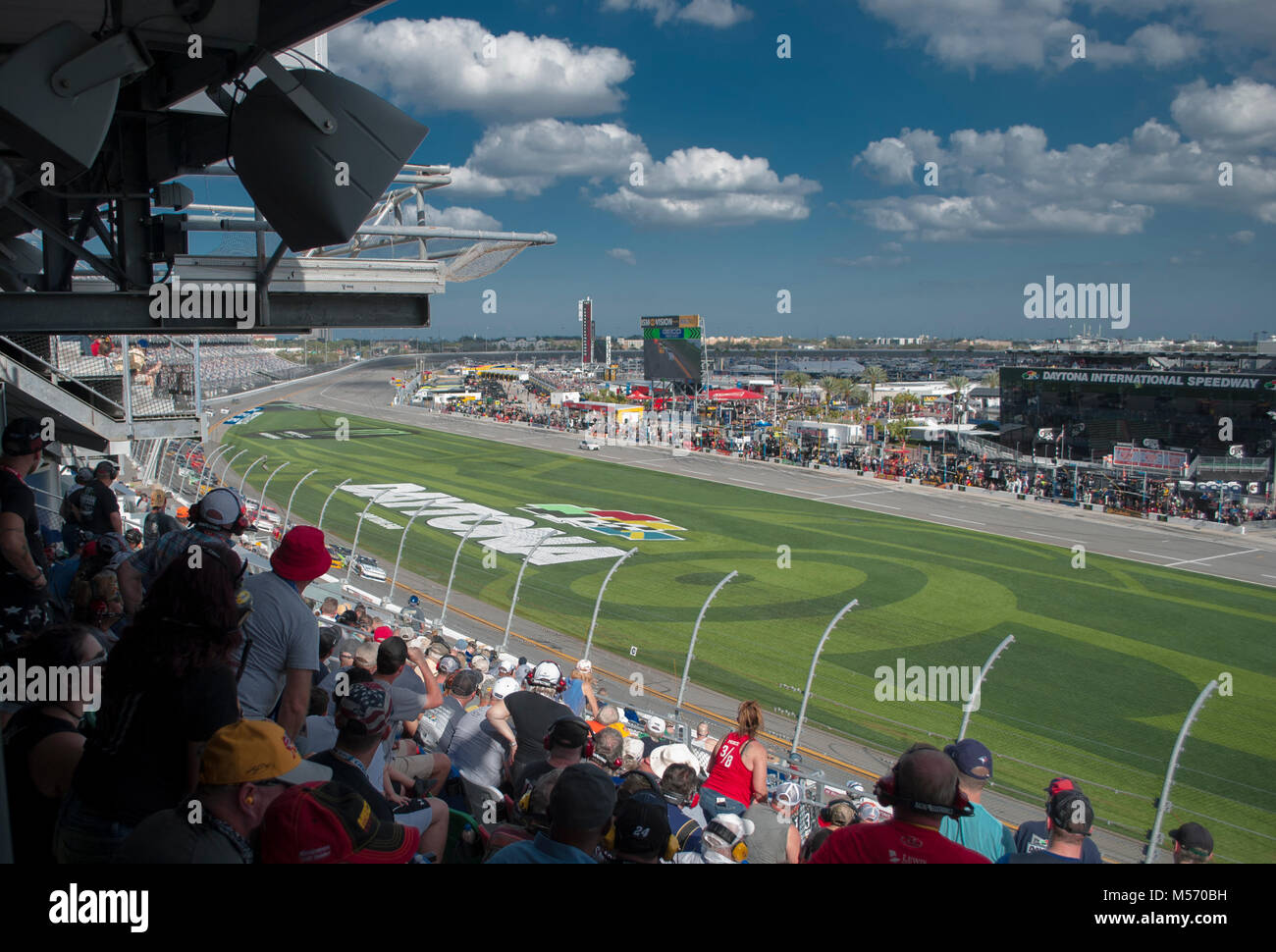 Car racing. International speedway. View from the tribune of the ...