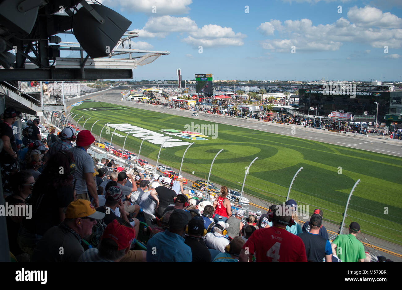 Car racing. International speedway. View from the tribune of the ...