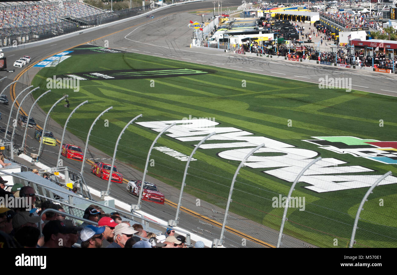 Car racing. International speedway. View from the tribune of the ...