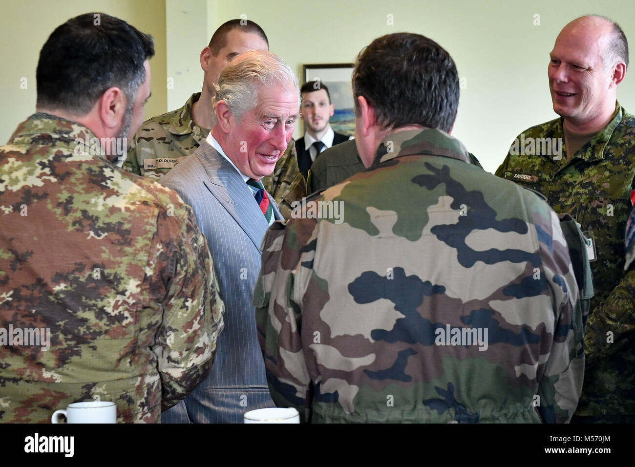 The Prince of Wales meets with NATO soldiers of various nationalities ...