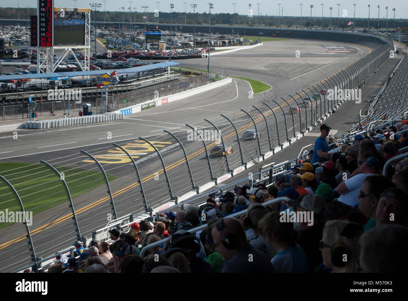 Car racing. International speedway. View from the tribune of the ...