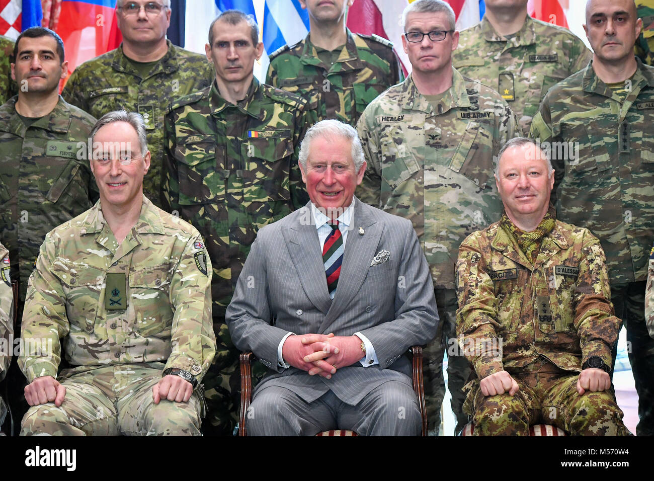 The Prince of Wales sits for an army group photo with high ranking NATO ...
