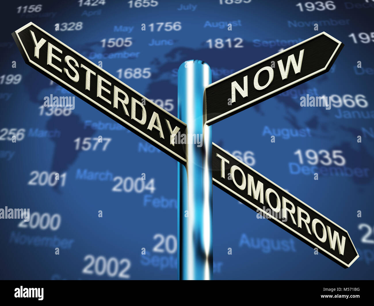 Yesterday Now Tomorrow Signpost Showing Schedule Diary 3d Illustration ...