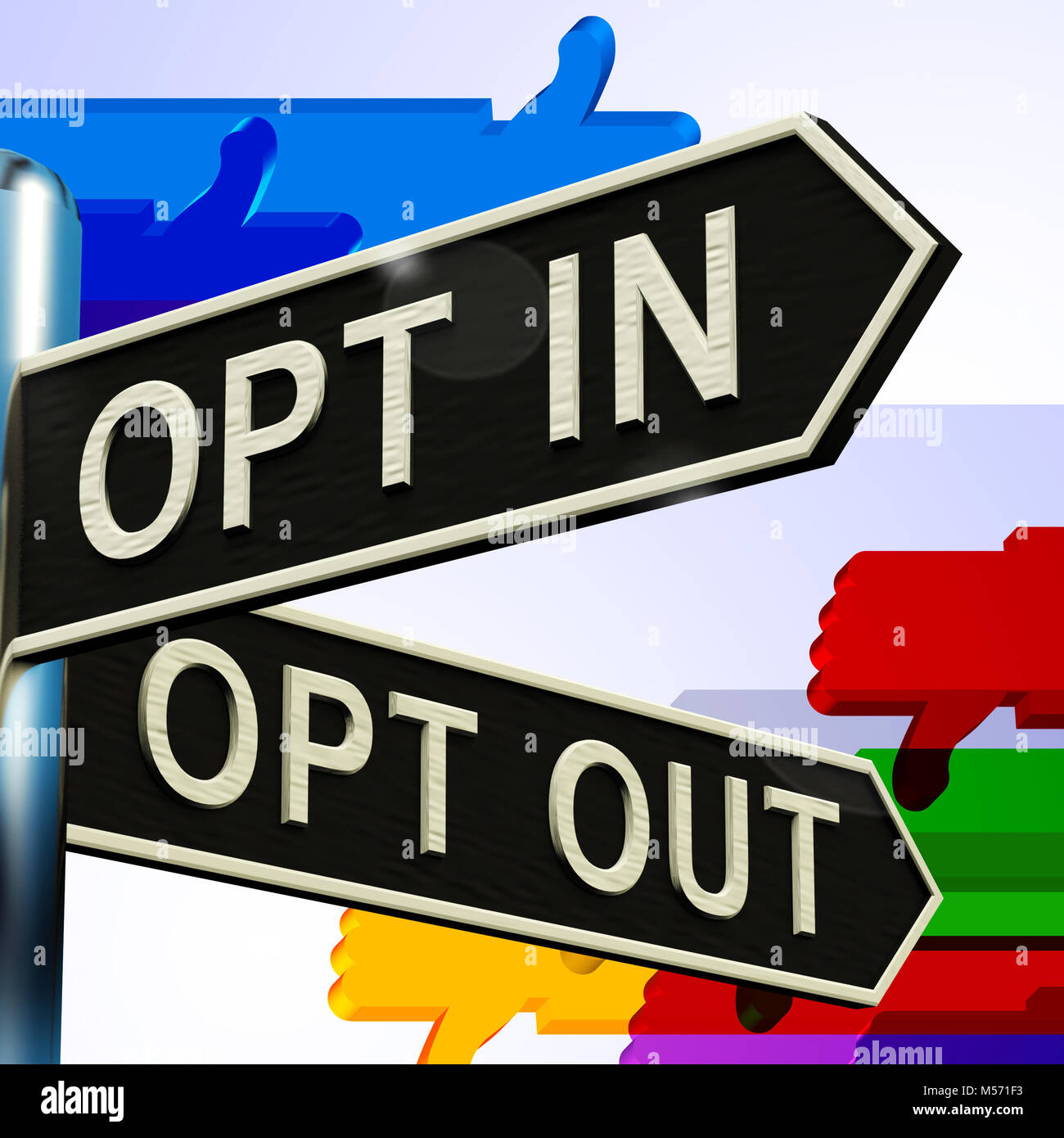 Opt In And Out Signpost Shows Decision To Subscribe 3d Illustration ...