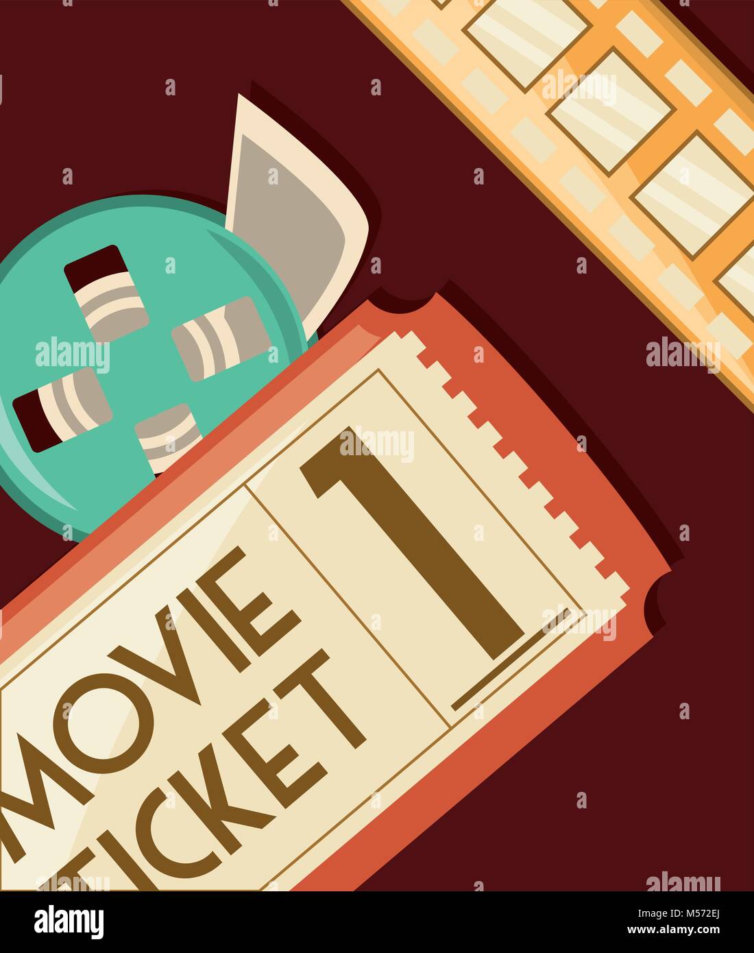 movie ticket design Stock Vector Image & Art - Alamy