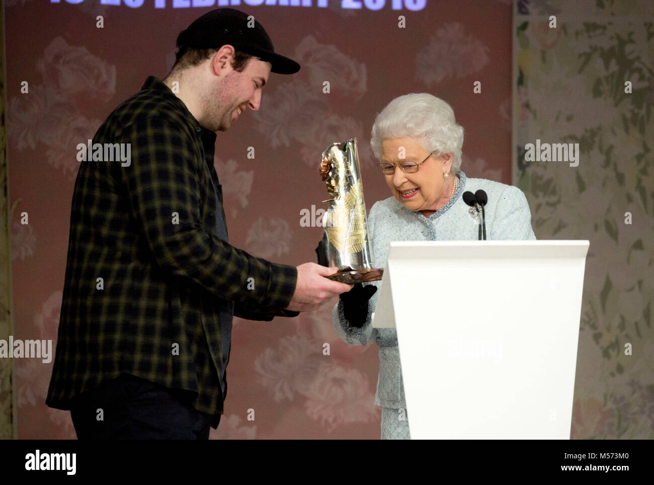 Queen Elizabeth II presents the inaugural Queen Elizabeth II Award for ...