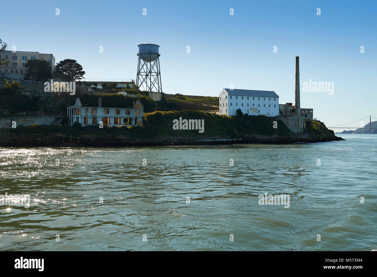 Alcatraz, The San Francisco Bay And The Golden Gate Bridge, California ...