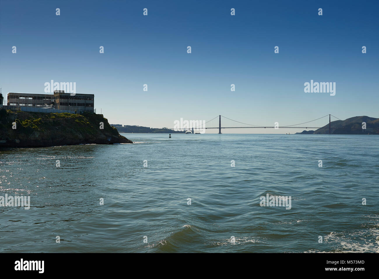 Alcatraz, The San Francisco Bay And The Golden Gate Bridge, California ...