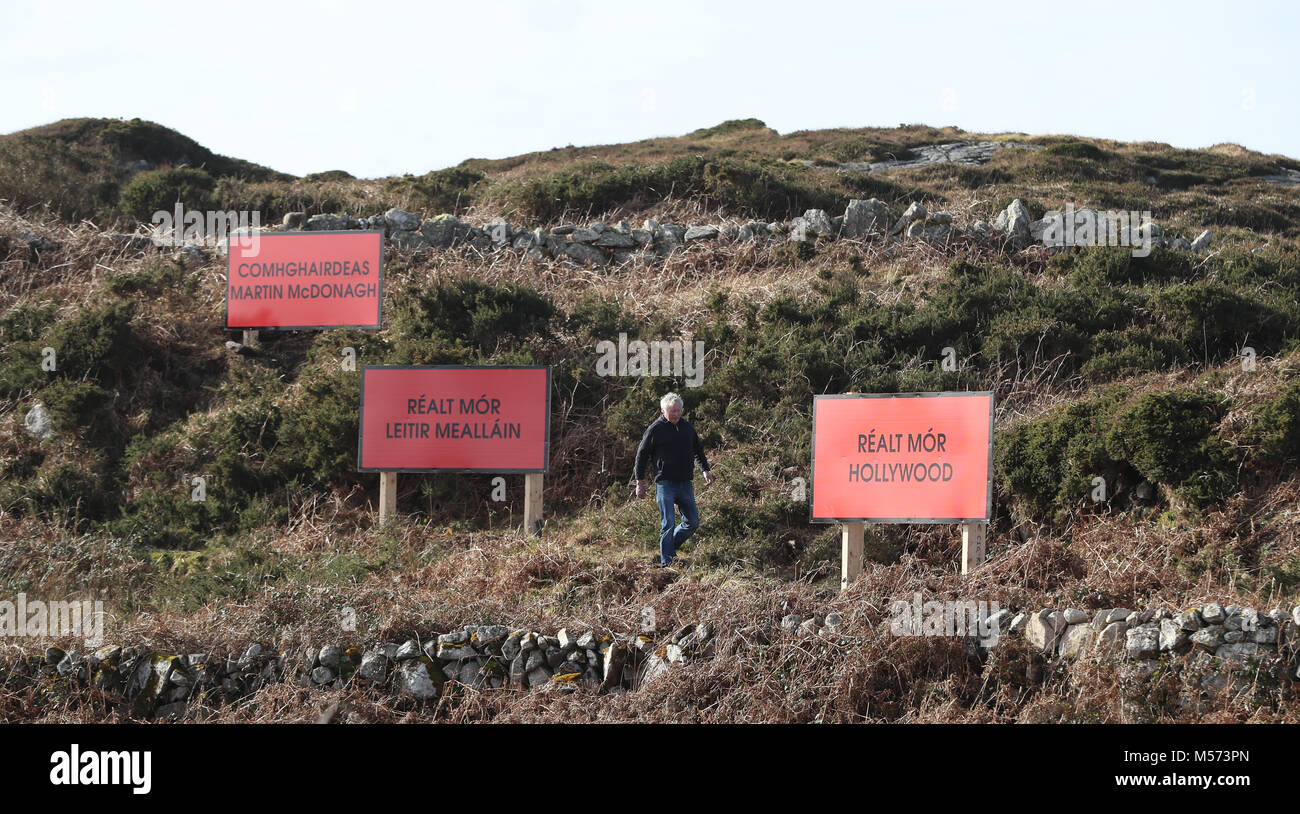 John Bhaba Jeaic O Conghaile with three billboards he erected outside ...