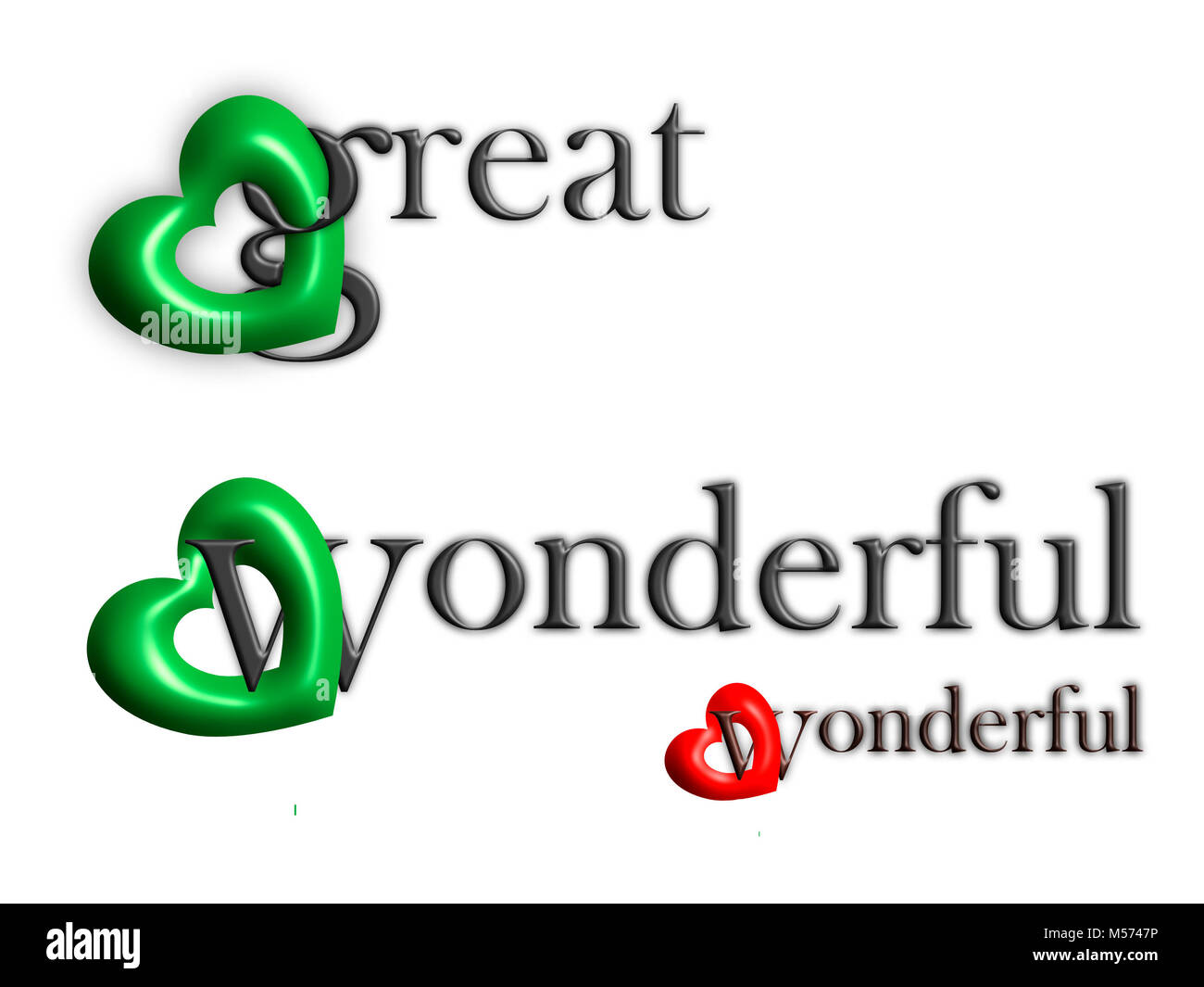 Great and wonderful. These words and linked hearts. Vector Stock Photo ...