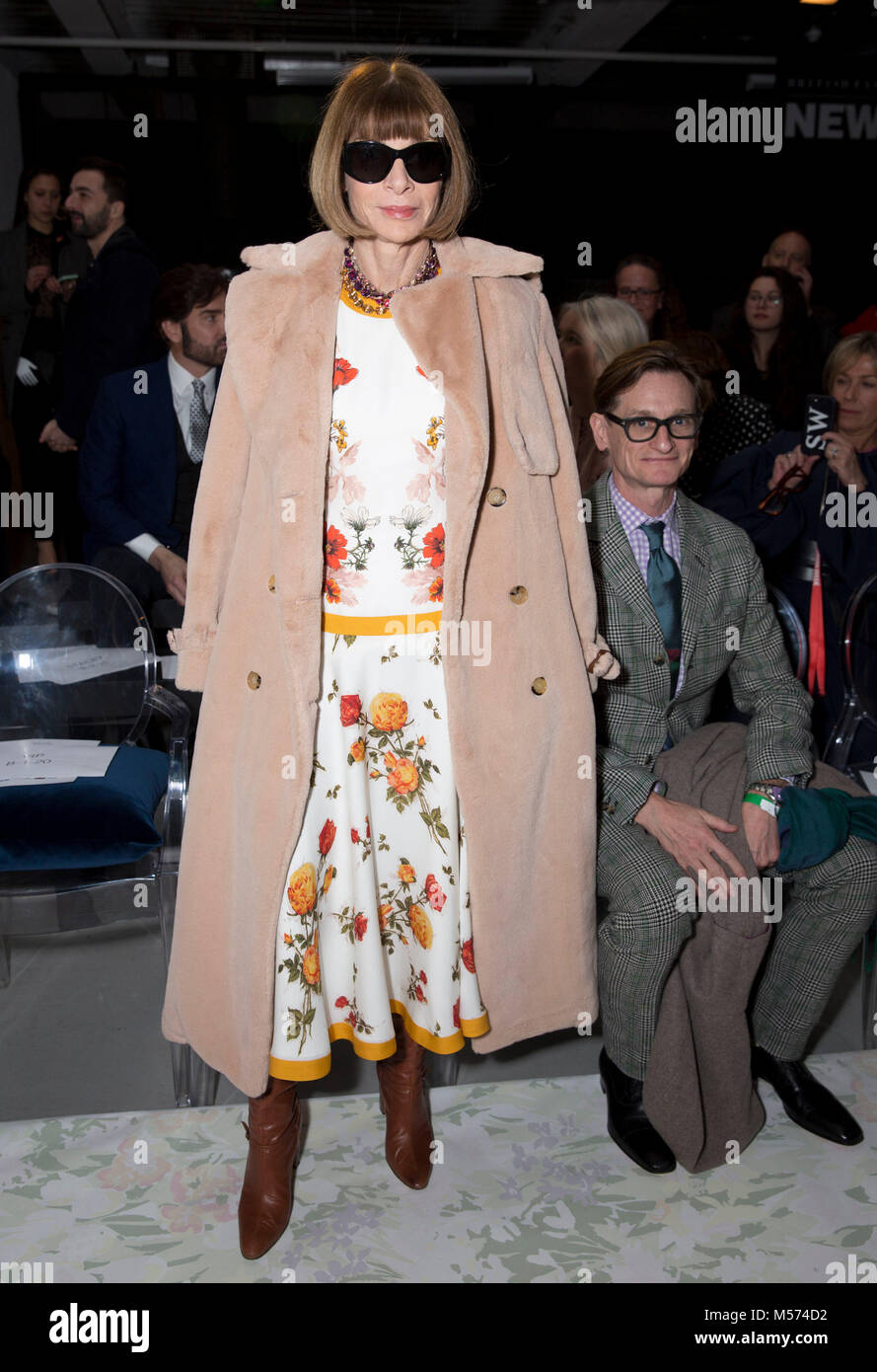 Anna Wintour on the front row during the Richard Quinn Autumn/Winter ...