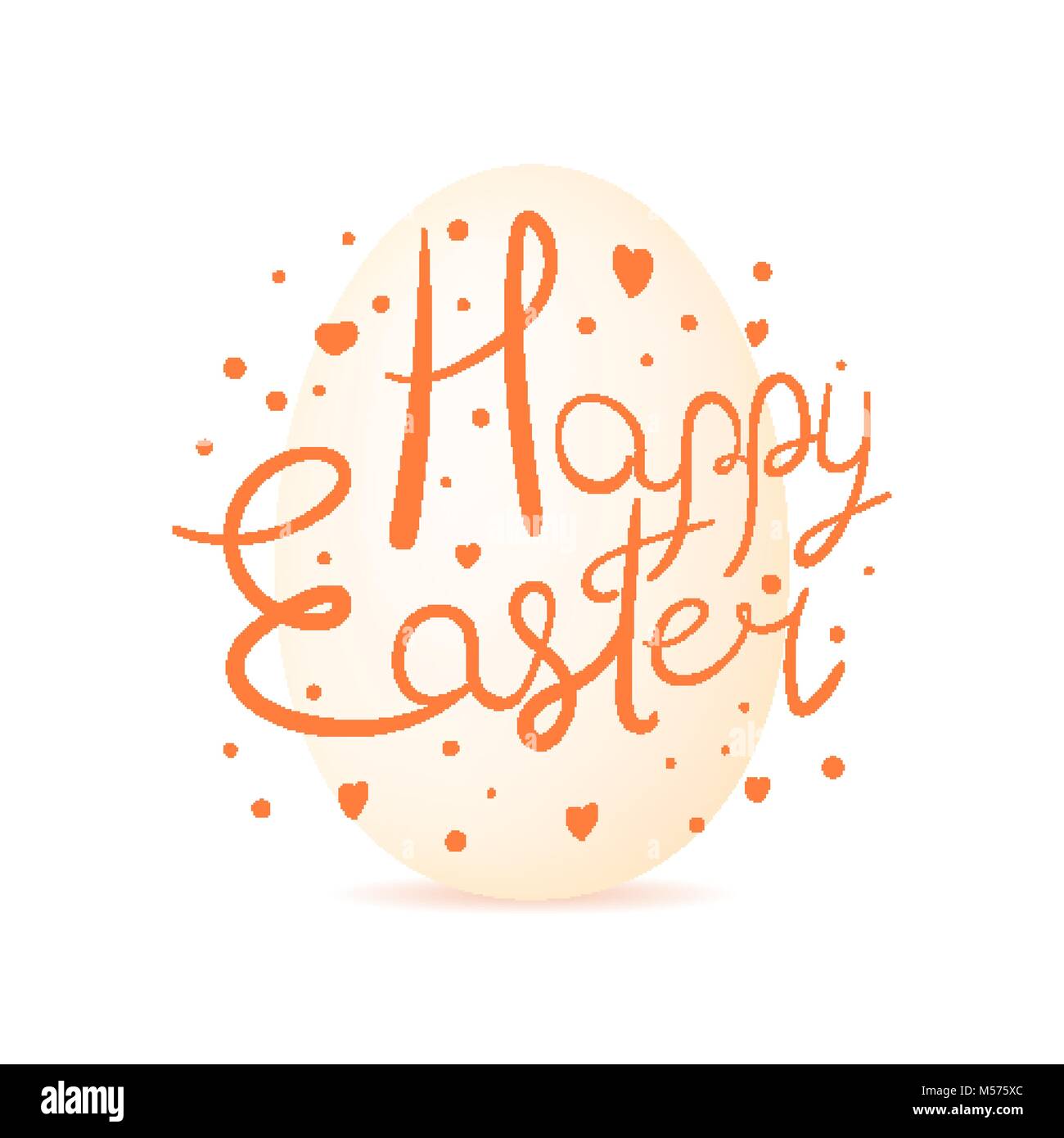 Happy Easter. Festive card design with hearts and egg on a background ...