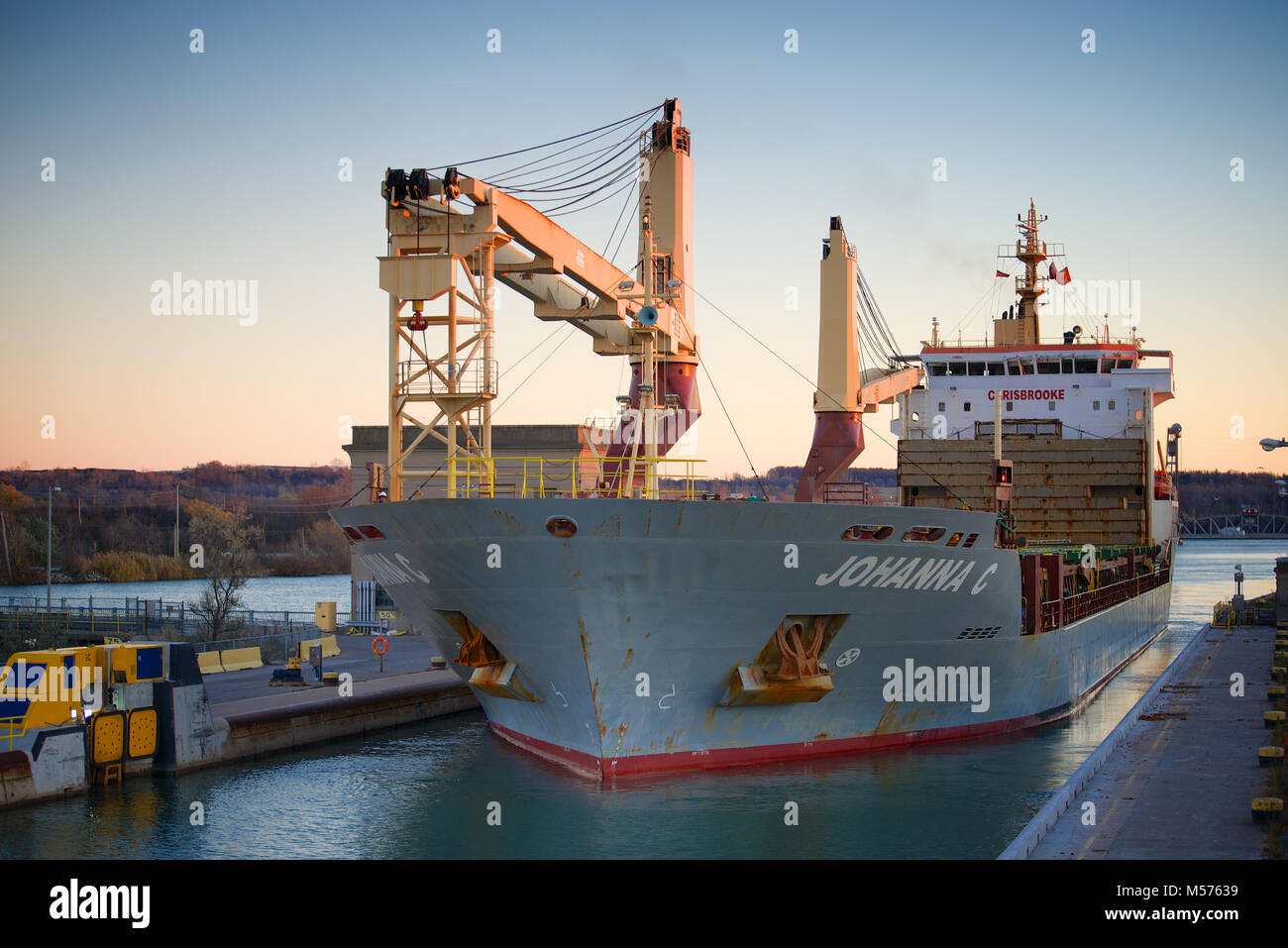 The Johanna C. general cargo ship passing through the Welland Canal ...