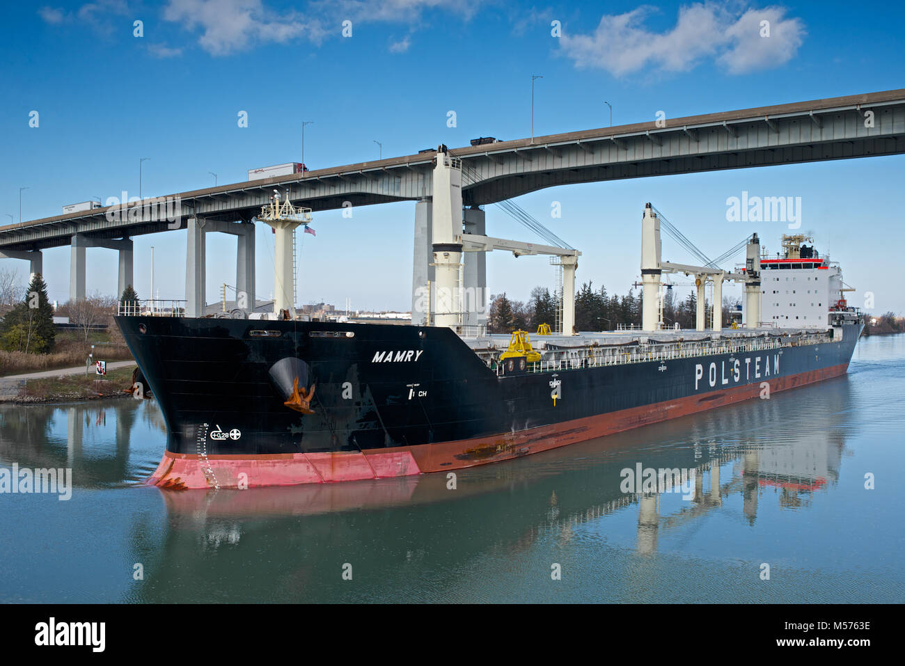 The Polsteam Mamry bulk carrier passing through the Welland Canal Stock ...