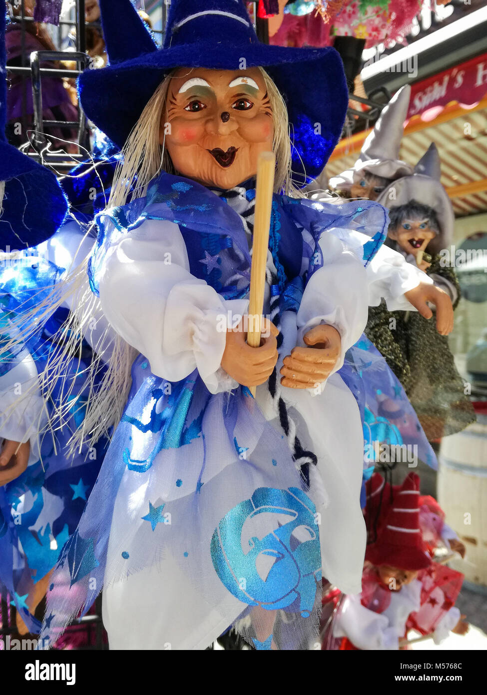 Wernigerode, Germany - June 1,2017: A witch, traditional figures from ...