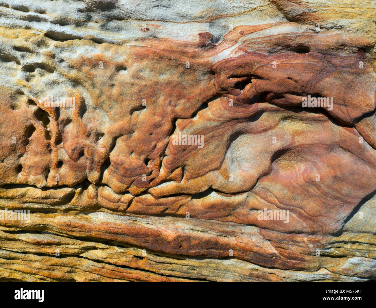 Painted cliffs at Maria Island National Park east coast of Tasmania ...
