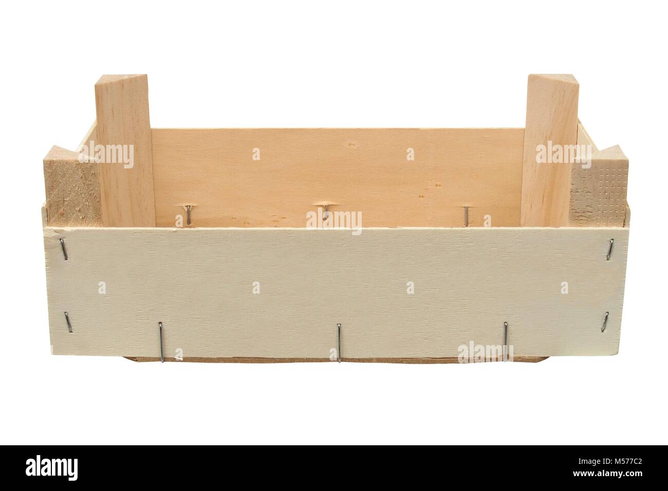 Empty wooden box isolated on white background Stock Photo - Alamy