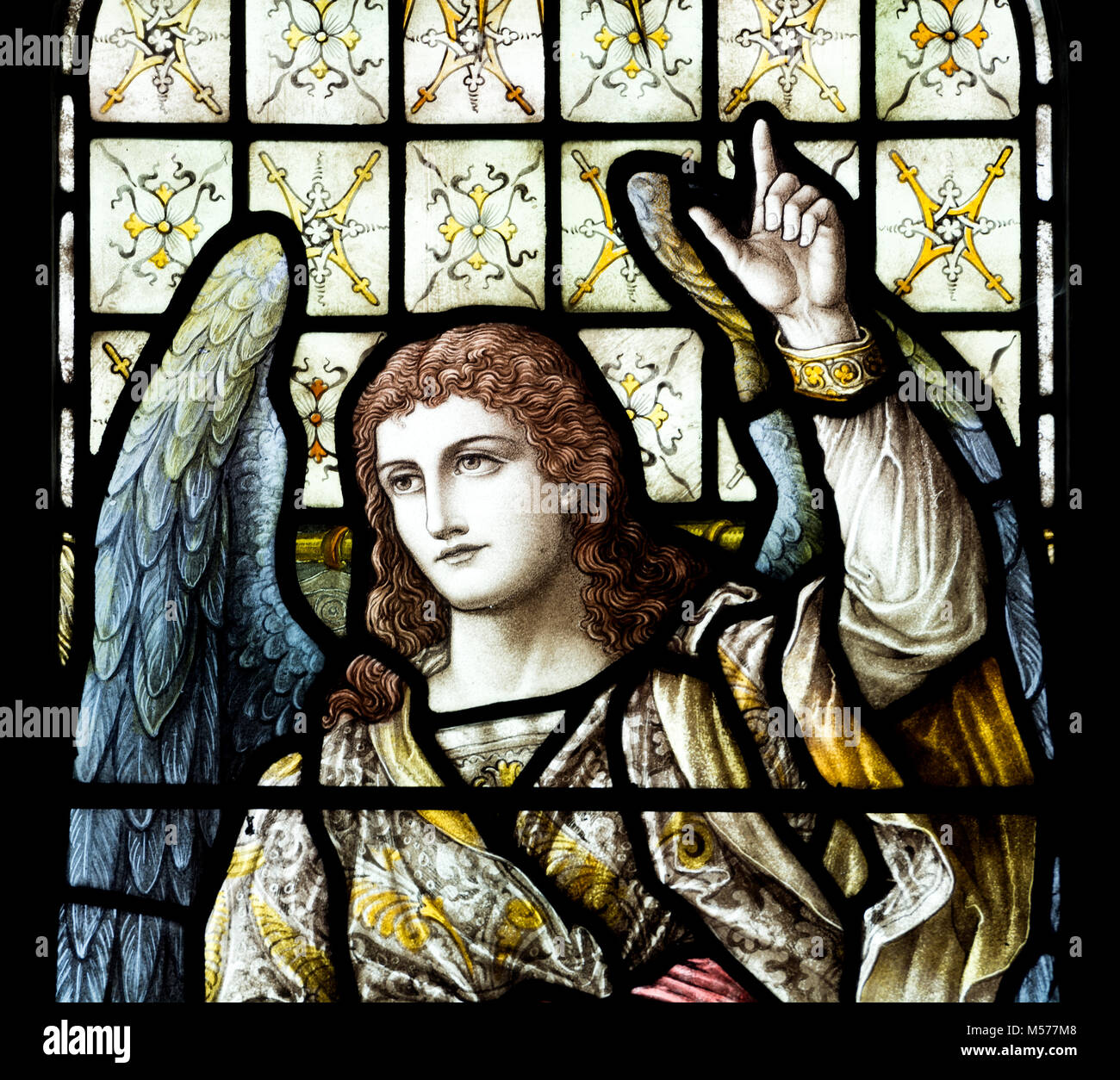 Hope stained glass, St James Church, Ramsden, Oxfordshire, England, UK ...