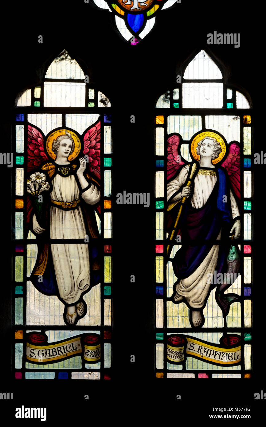 Stained glass window archangel gabriel hi-res stock photography and ...