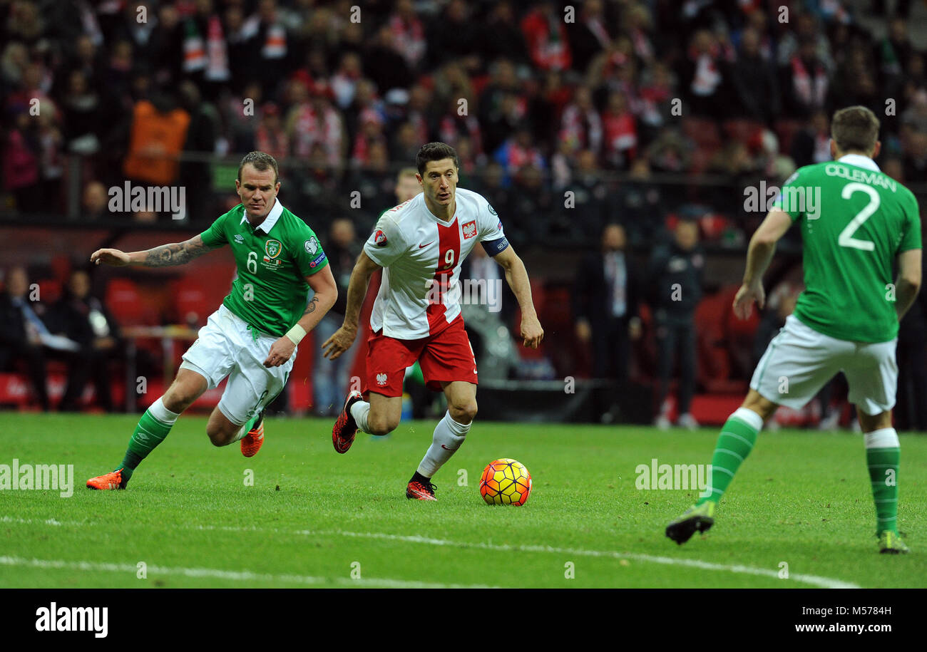 WARSAW, POLAND - OCTOBER 11, 2015: EURO 2016 European Championship ...