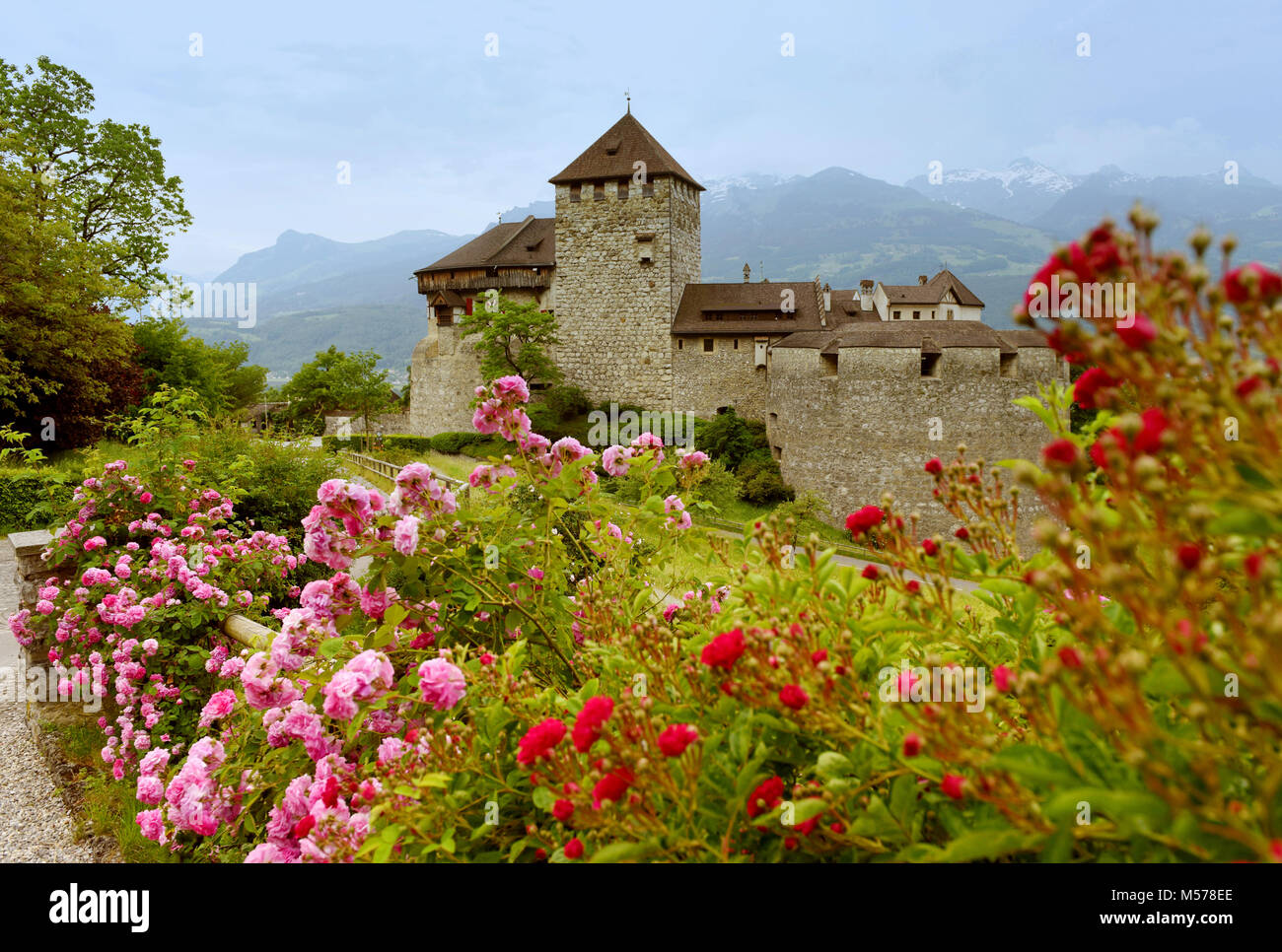 Gutenberg Castle in Vaduz, Liechtenstein. This castle is the palace and ...