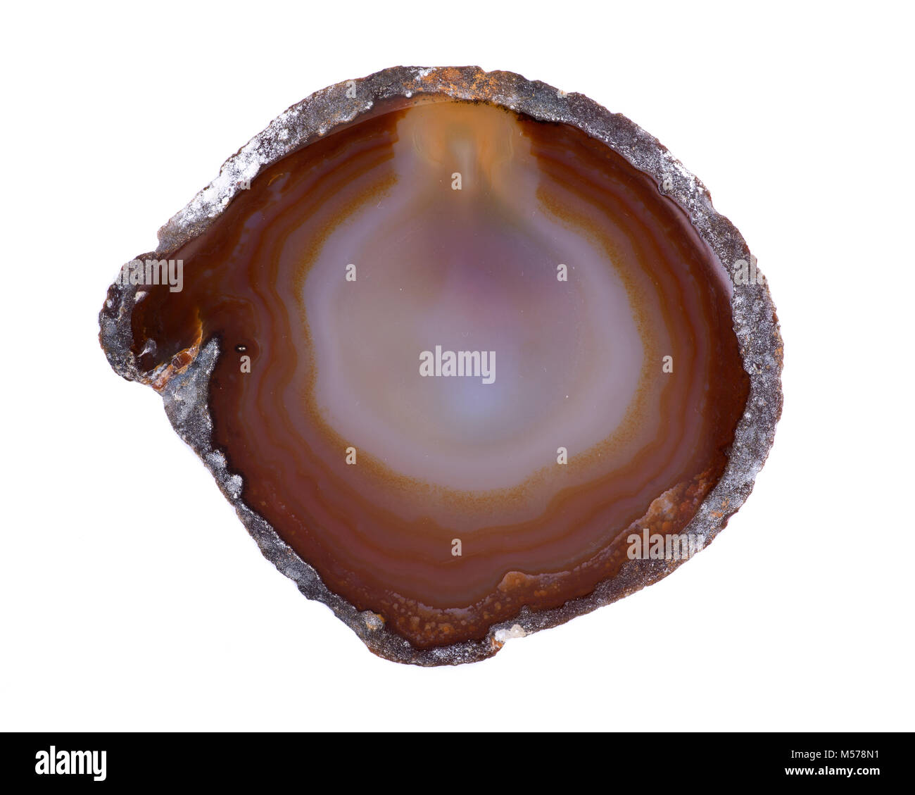Polished multicolor agate slice isolated on white background Stock ...