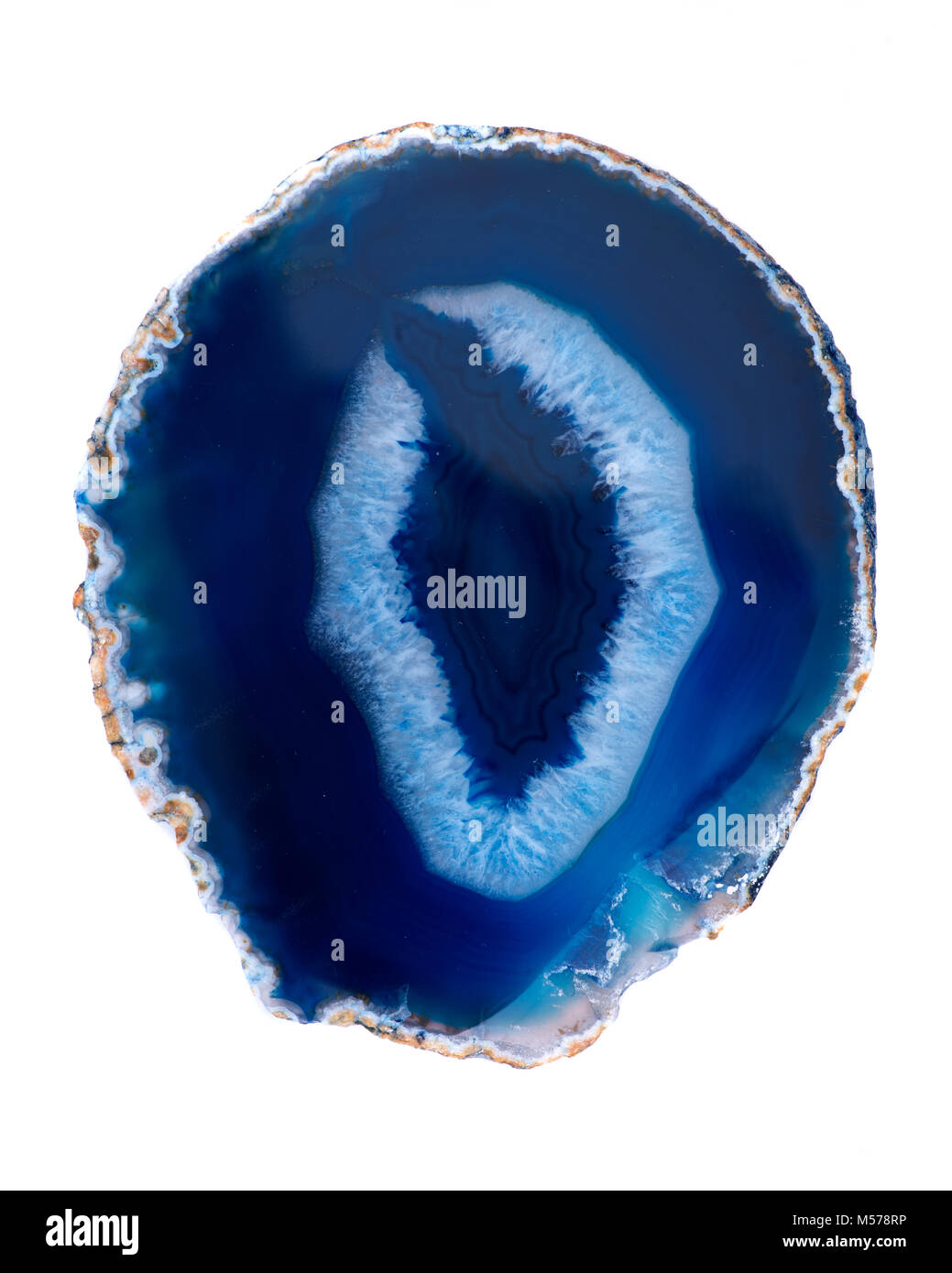 Polished multicolor agate slice isolated on white background Stock ...