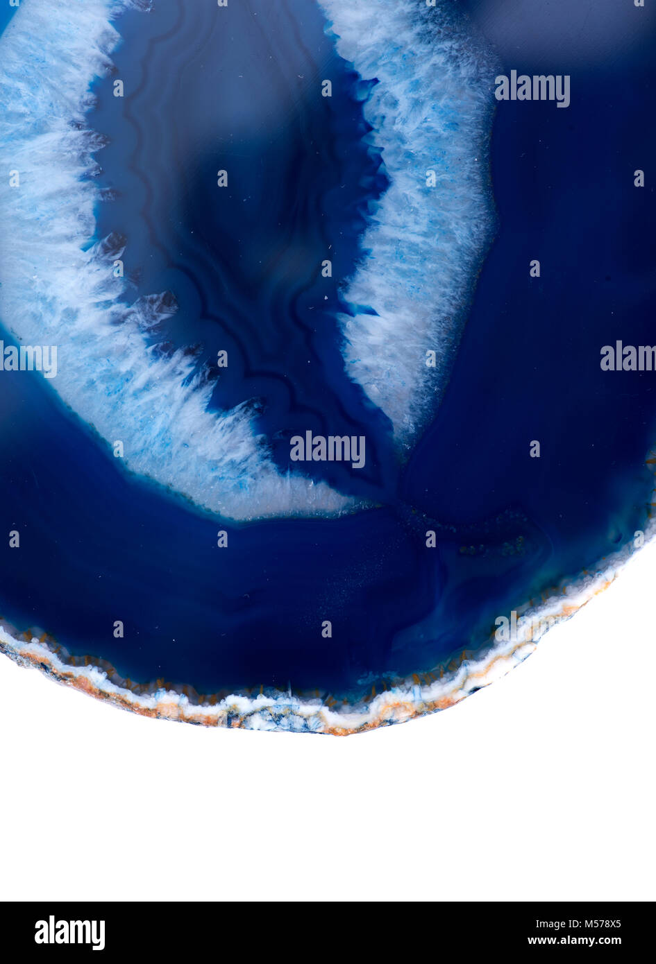 Polished multicolor agate slice isolated on white background Stock ...