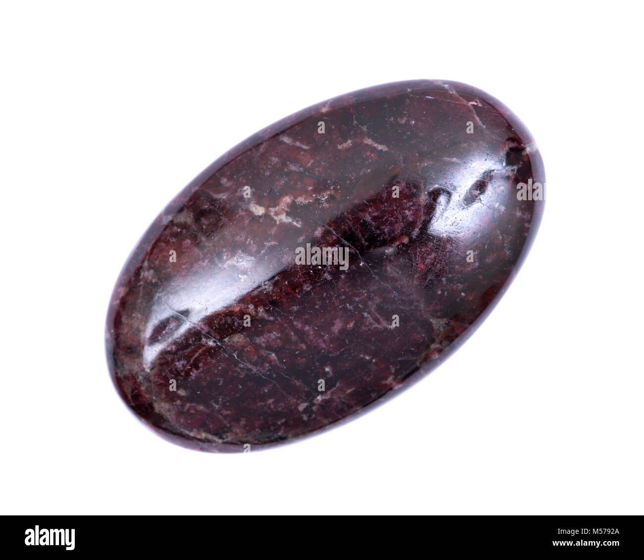 Rare high quality eudialyte mineral palm stone from Russia, isolated on ...