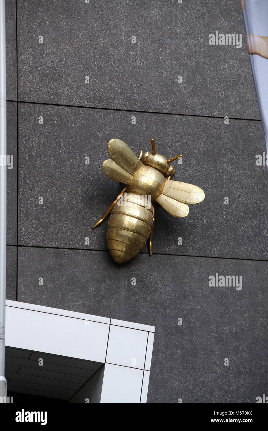 Manmade Beehive Artwork on the Eureka Tower building in Melbourne Stock ...