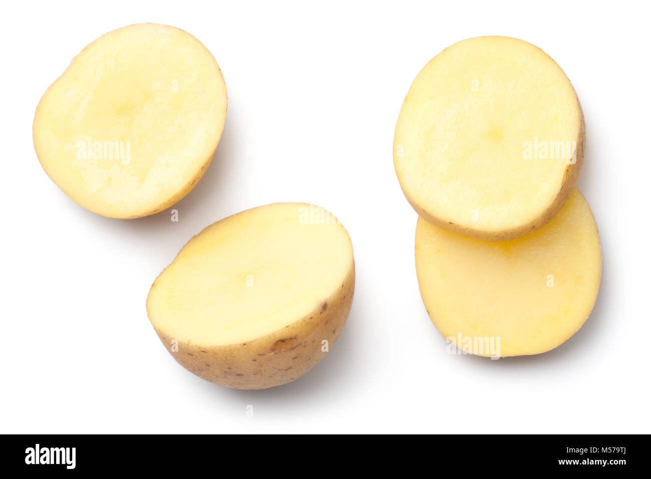 Potato isolated on white background. Top view Stock Photo - Alamy