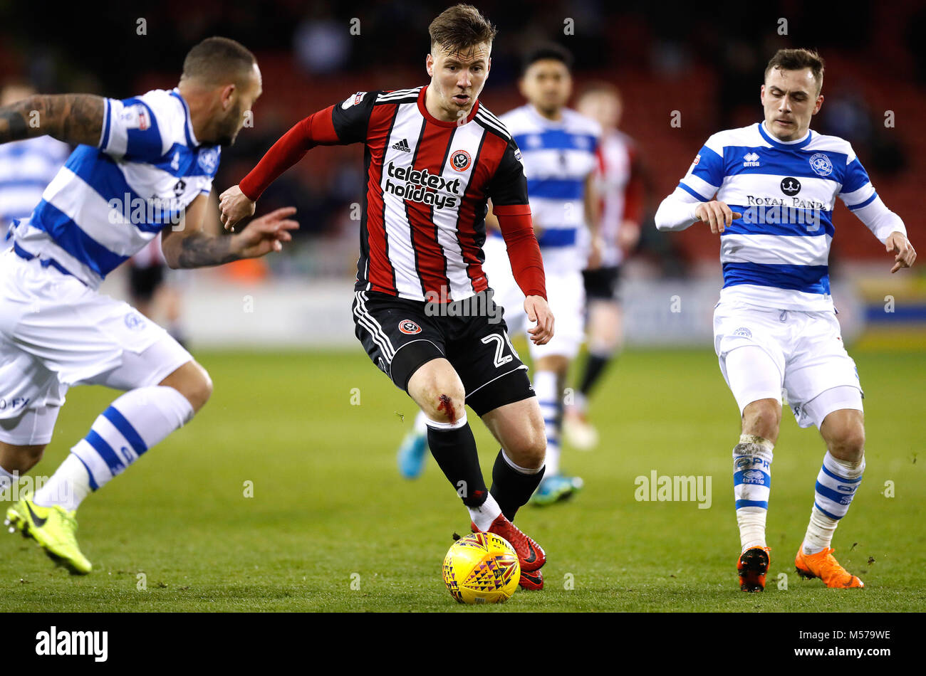 Sheffield United's Lee Evans battles for the ball with Queens Park ...