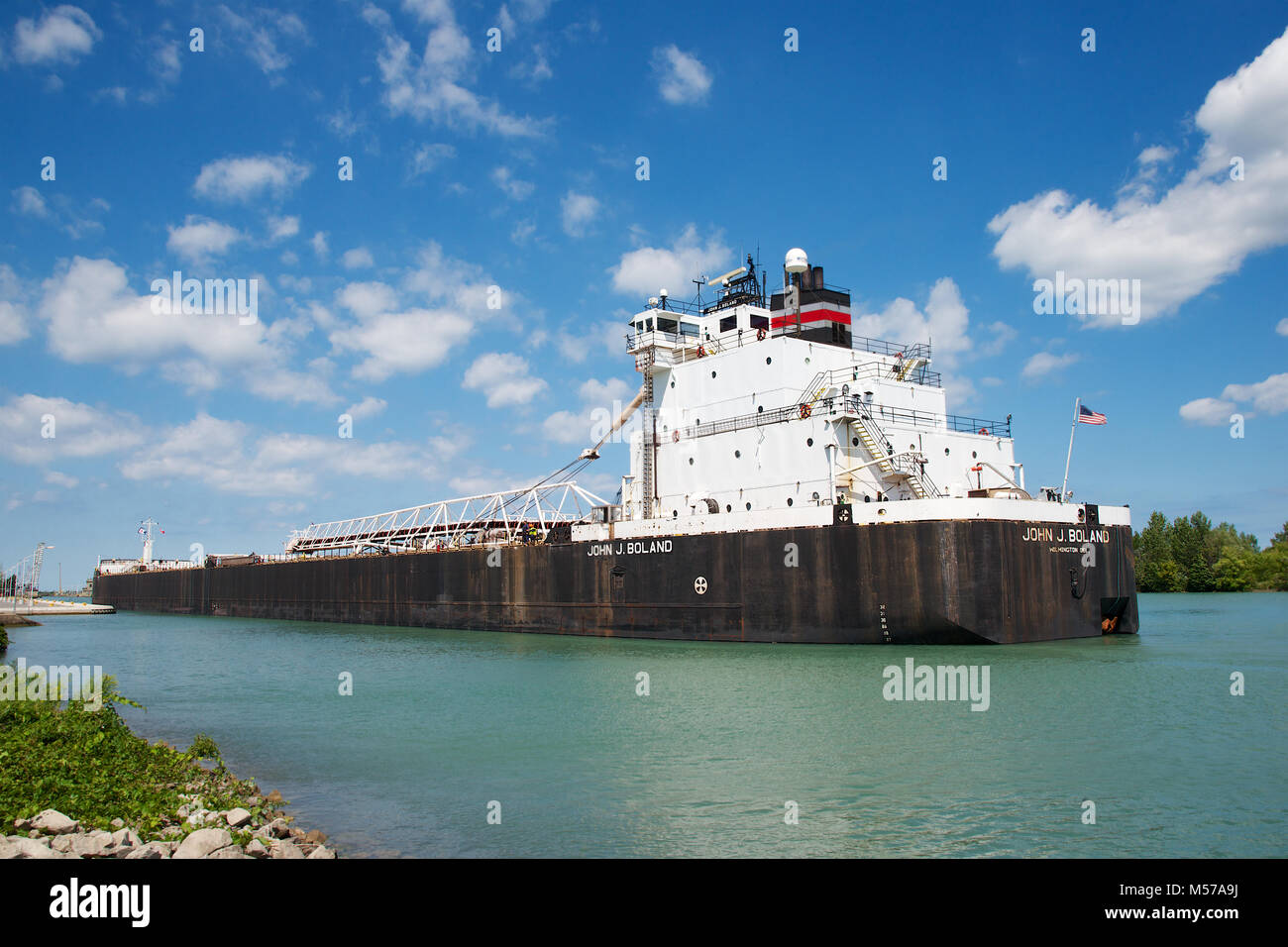 The John J. Boland self-unloading bulk carrier passing through the ...