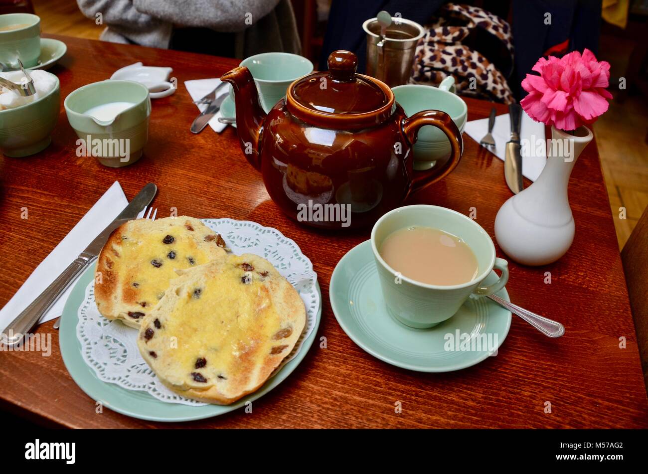 toasted tea cakes at the fourteas WW2 themed cafe in stratford upon ...