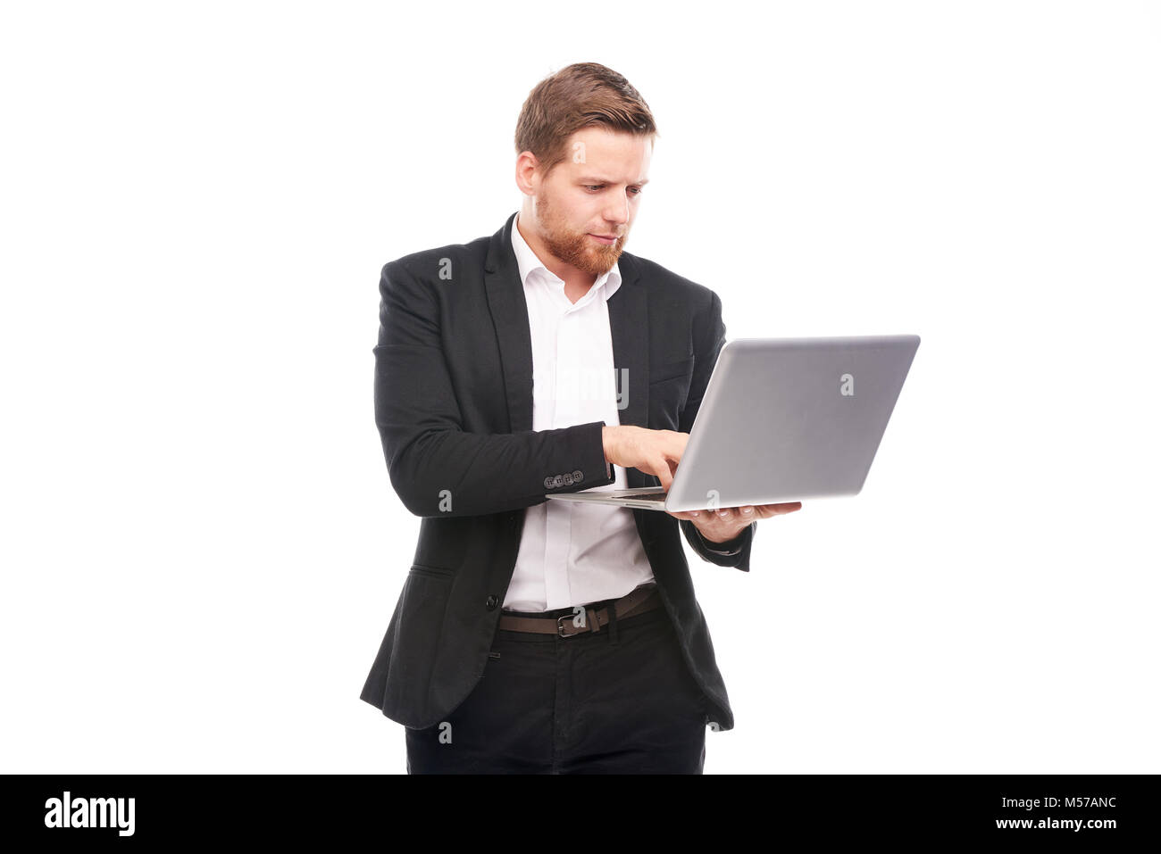 Office manager typing laptop hi-res stock photography and images - Alamy
