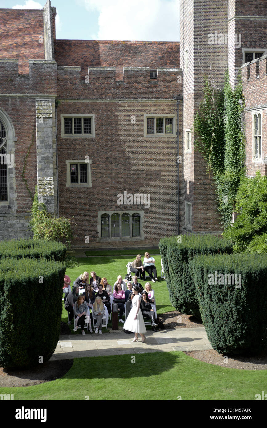 Beautiful Models wearing Bridal wear are walking on a catwalk at ...