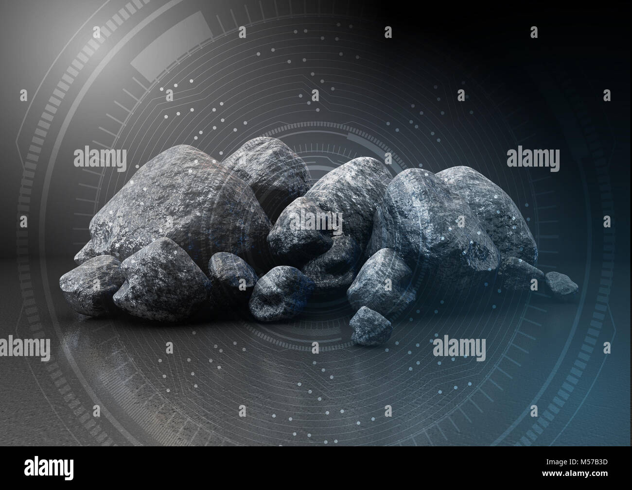 A collection of aluminum nuggets on an isolated white studio background ...