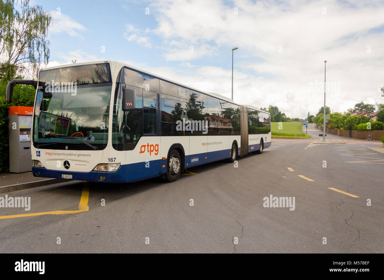 TPG (Transports publics genevois) Mercedes-Benz articulated bus number ...