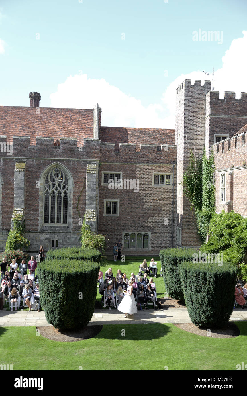 Beautiful Models wearing Bridal wear are walking on a catwalk at ...