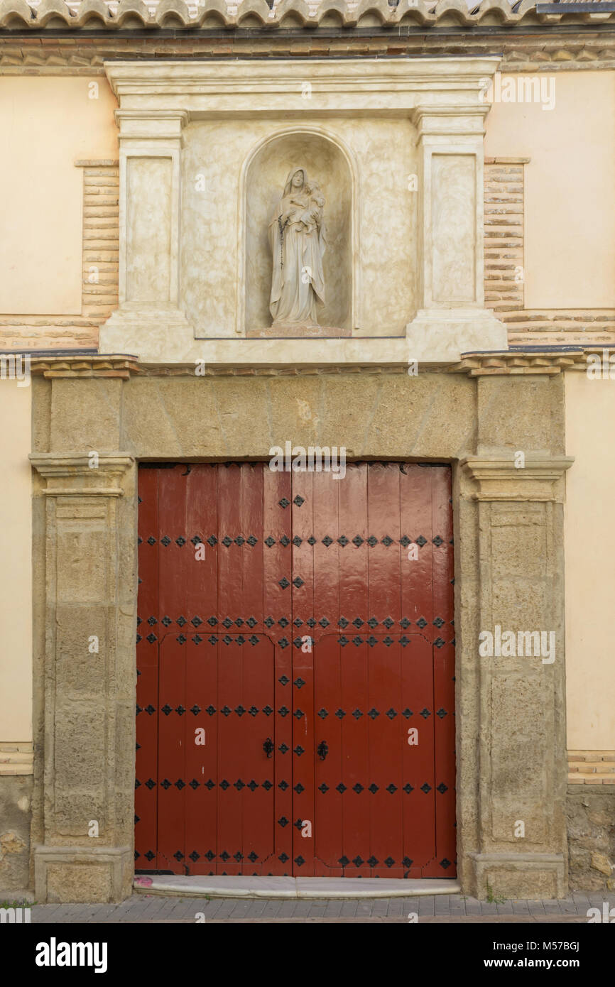 Spanish Church. Old Wooden Doors of Saint Maria Church in Albox Town ...