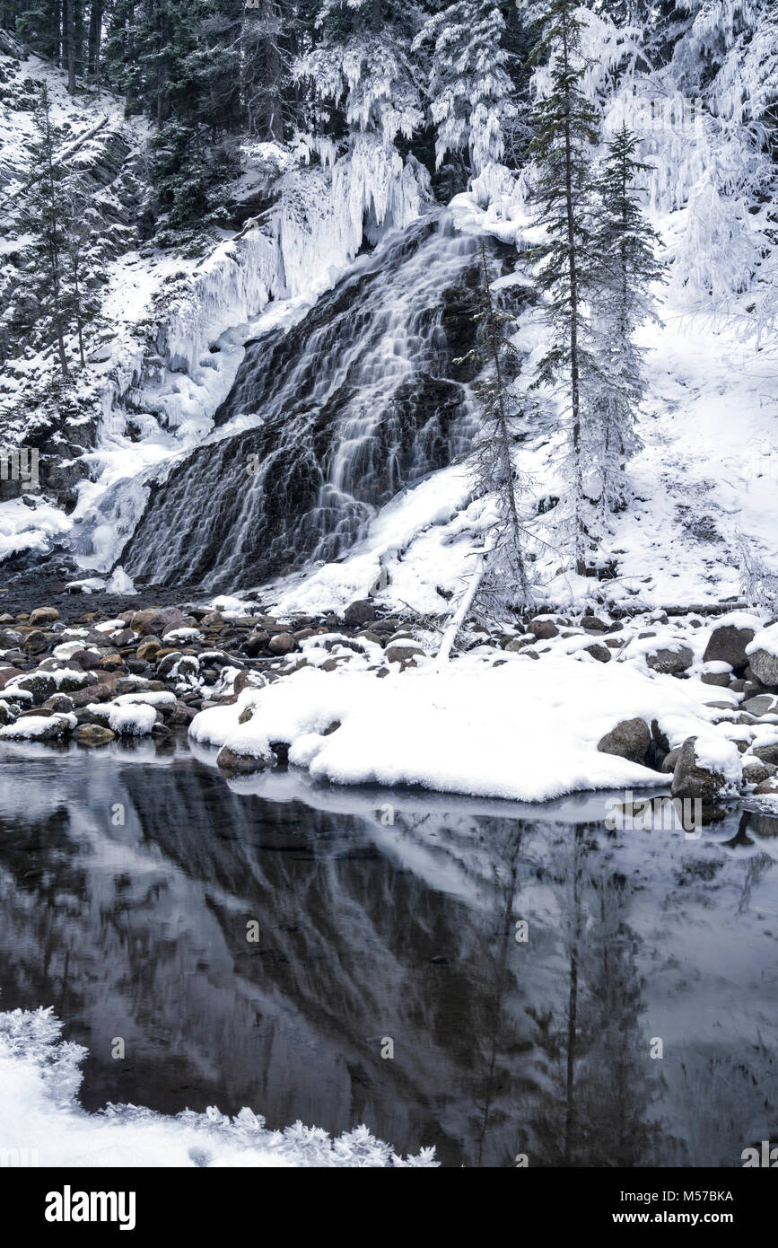Fan Falls in Winter Alberta Canada Stock Photo - Alamy