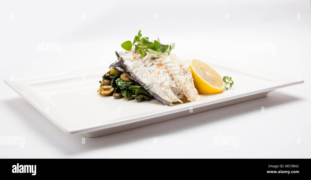 Fish dish - fried fish fillet and vegetables,Tasty healthy baked plaice ...