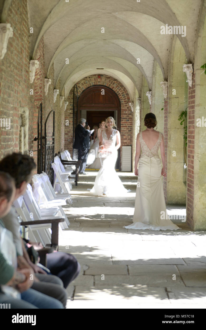 Beautiful Models wearing Bridal wear are walking on a catwalk at ...
