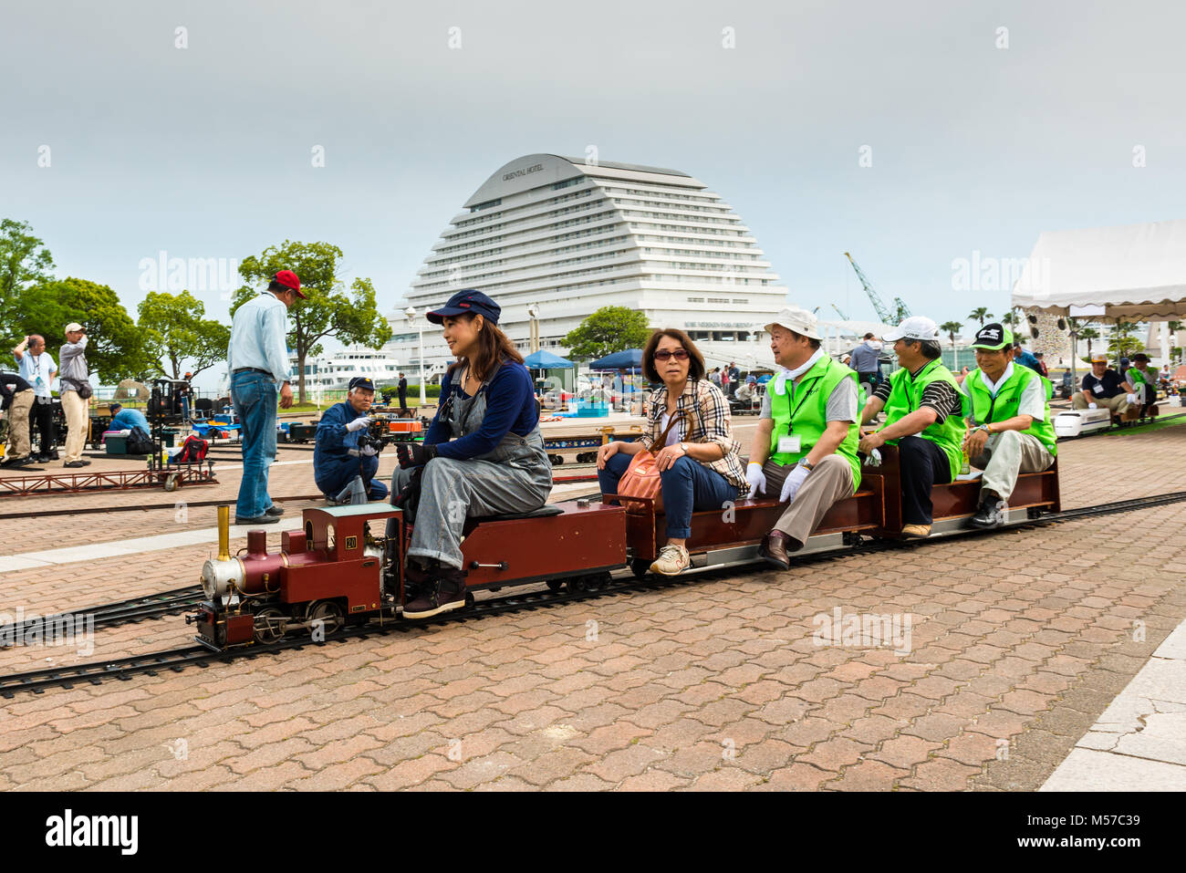Ride on model trains, Meriken Park, Kobe, Japan Stock Photo - Alamy