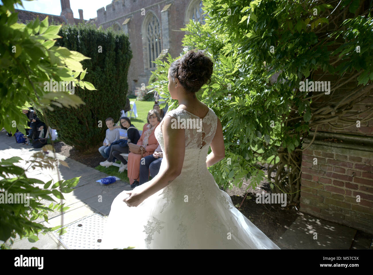 Beautiful Models wearing Bridal wear are walking on a catwalk at ...