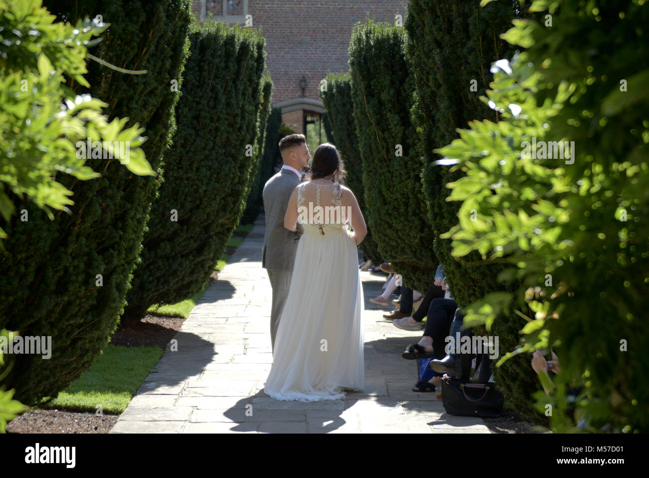 Beautiful Models wearing Bridal wear are walking on a catwalk at ...