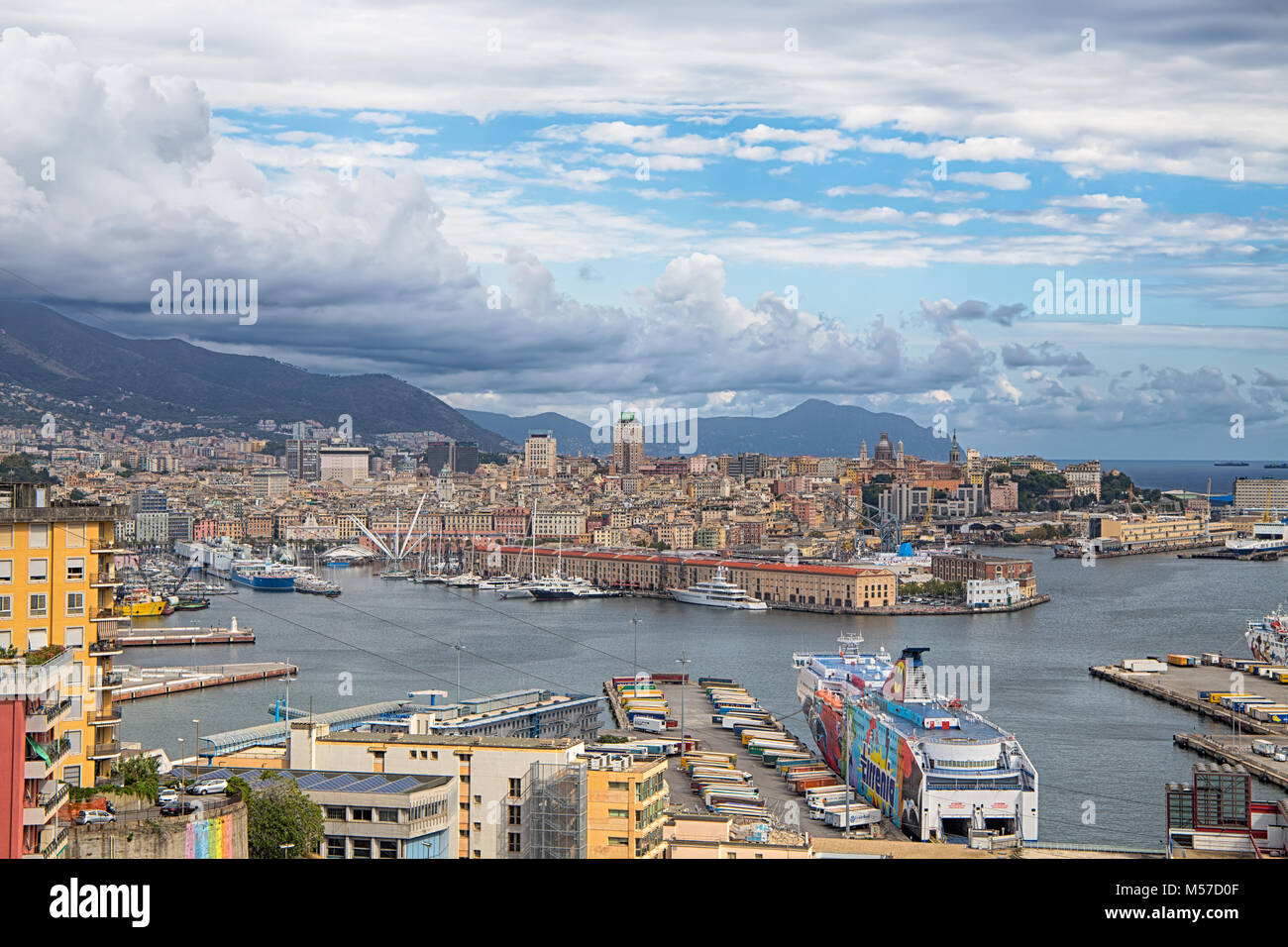 Genova harbor from sea hi-res stock photography and images - Alamy