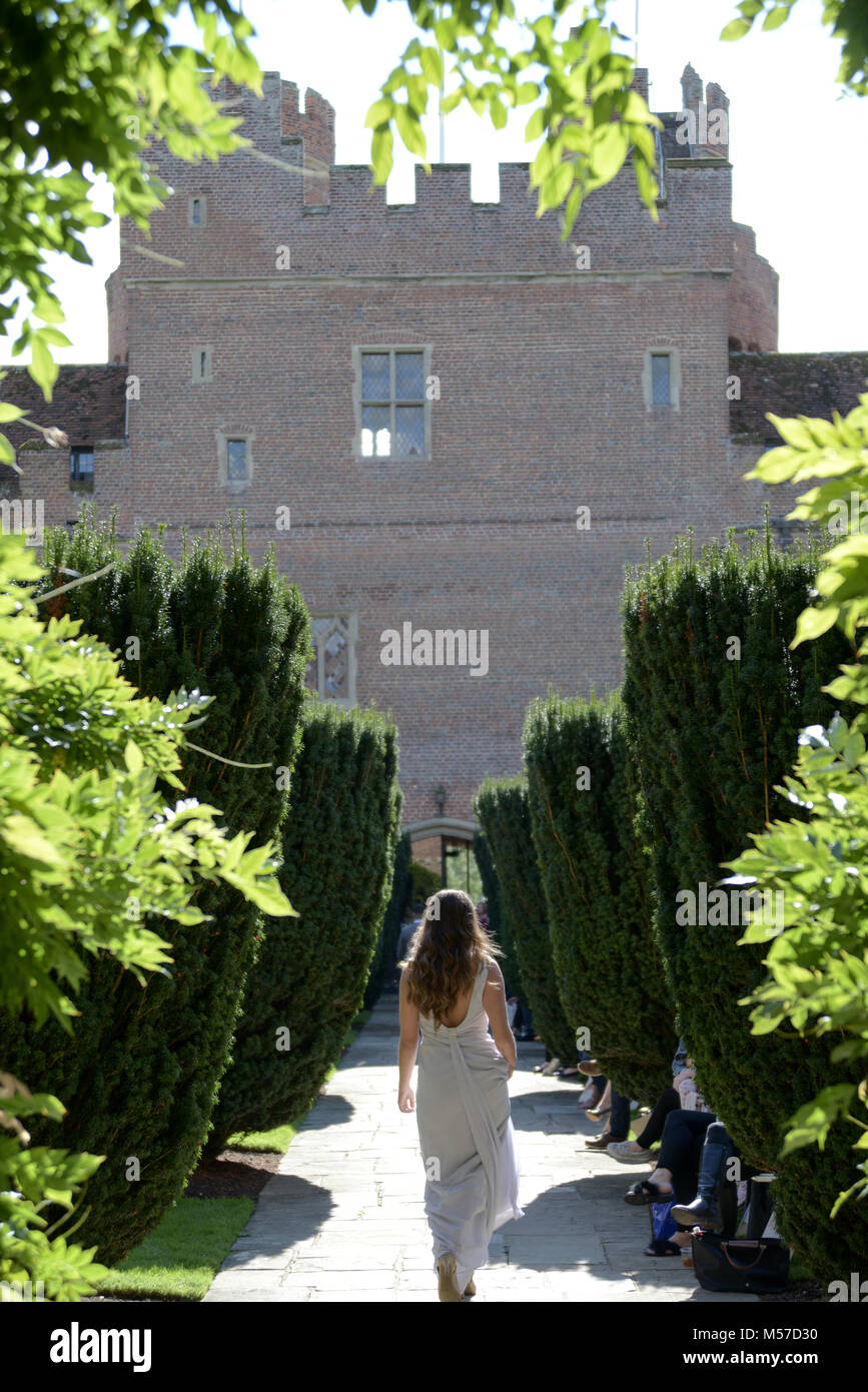 Beautiful Models wearing Bridal wear are walking on a catwalk at ...